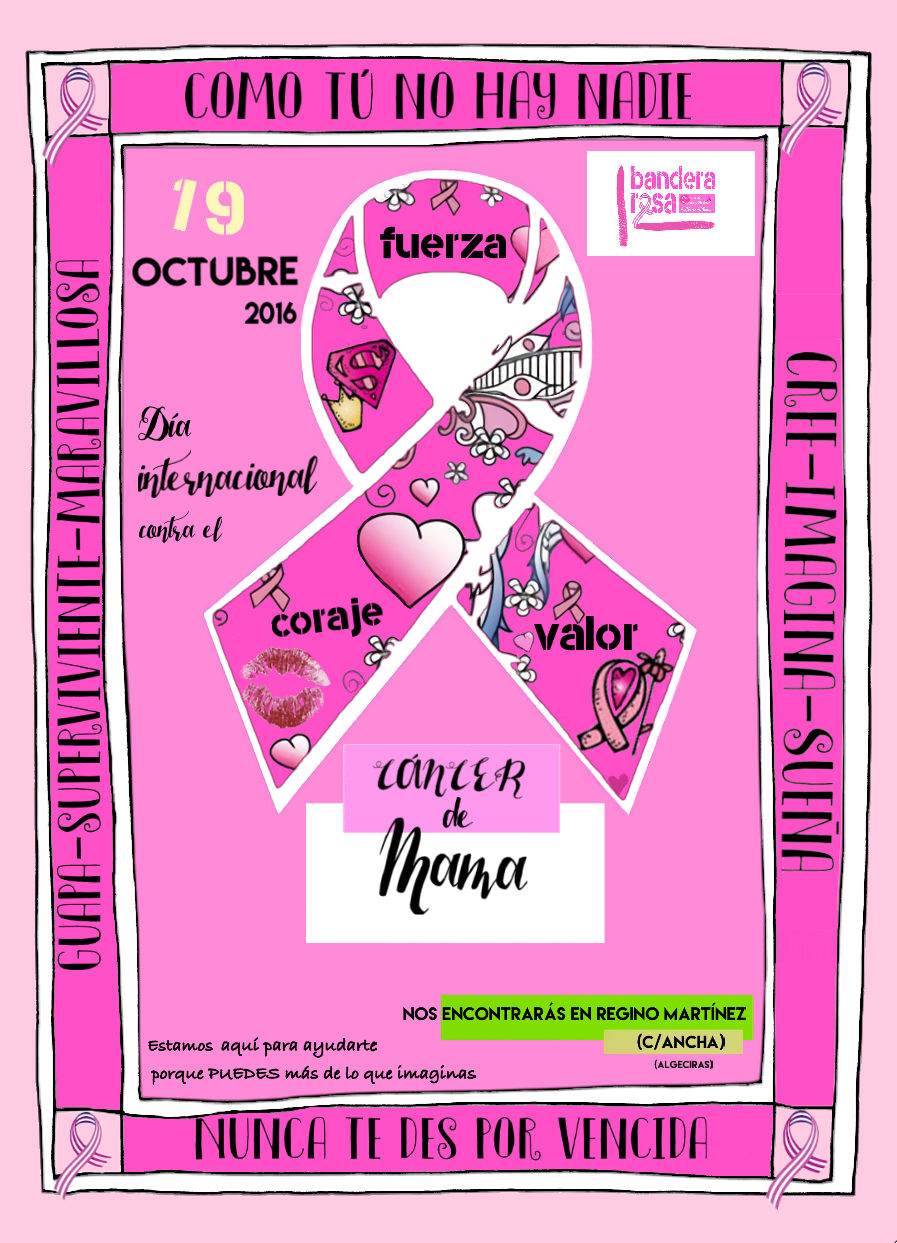 19 OCTUBRE 2016 DÍA INTERNACIONAL DEL CÁNCER DE MÁMA - Bandera Rosa